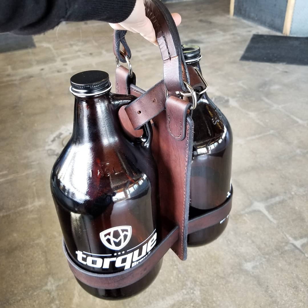 Growler Caddy | Dual Style for Two Growlers #1 – Rowsome Leather